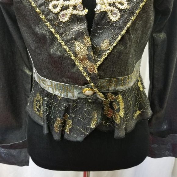 Grifflin Paris | Jackets & Coats | Grifflin Metallic Vintage Art ...